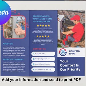 HVAC Business Brochure Template – Customizable, Print-ready Design - Etsy