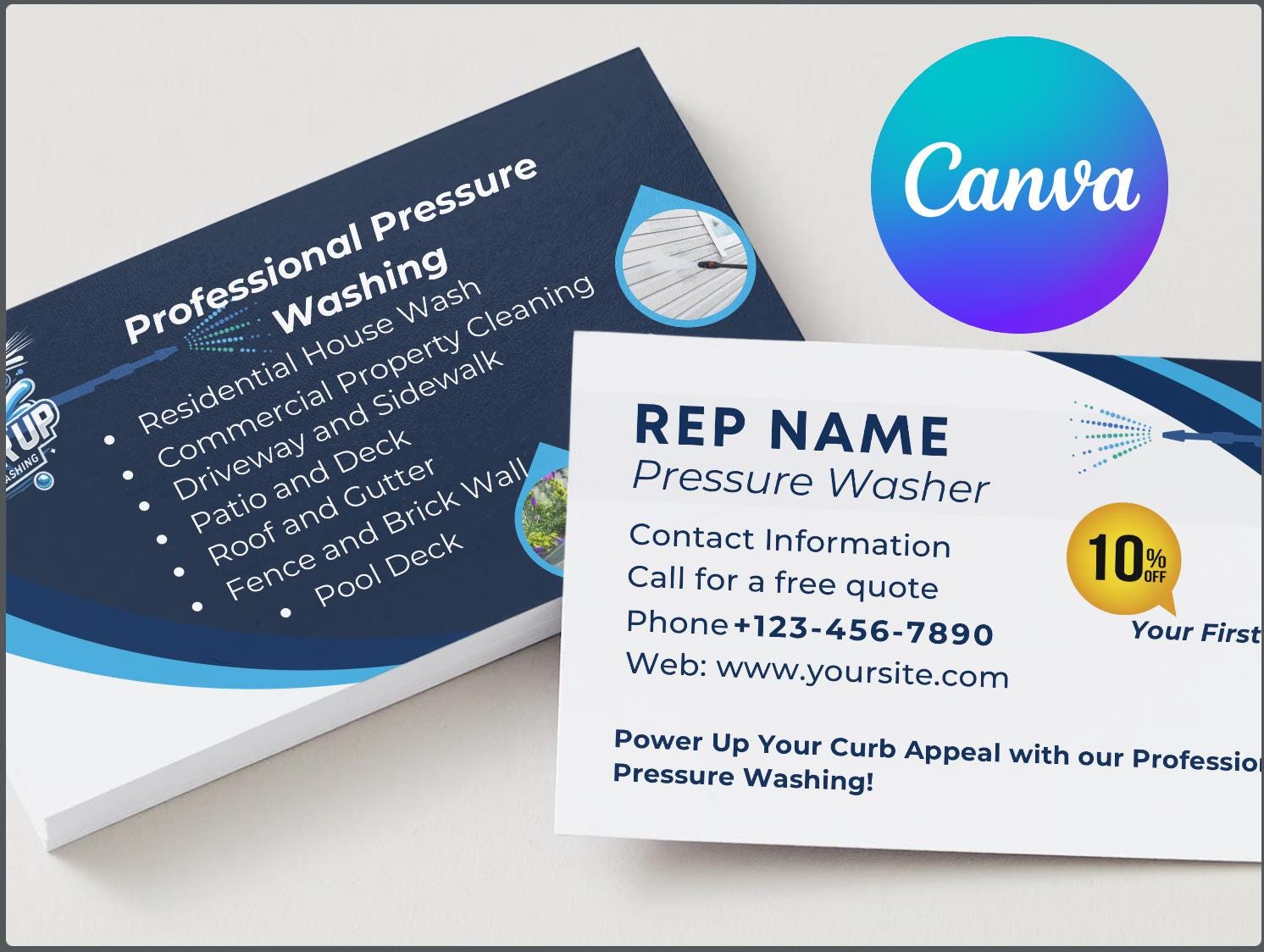 Pressure Washing Business Cards – Perfect for House & Commercial ...