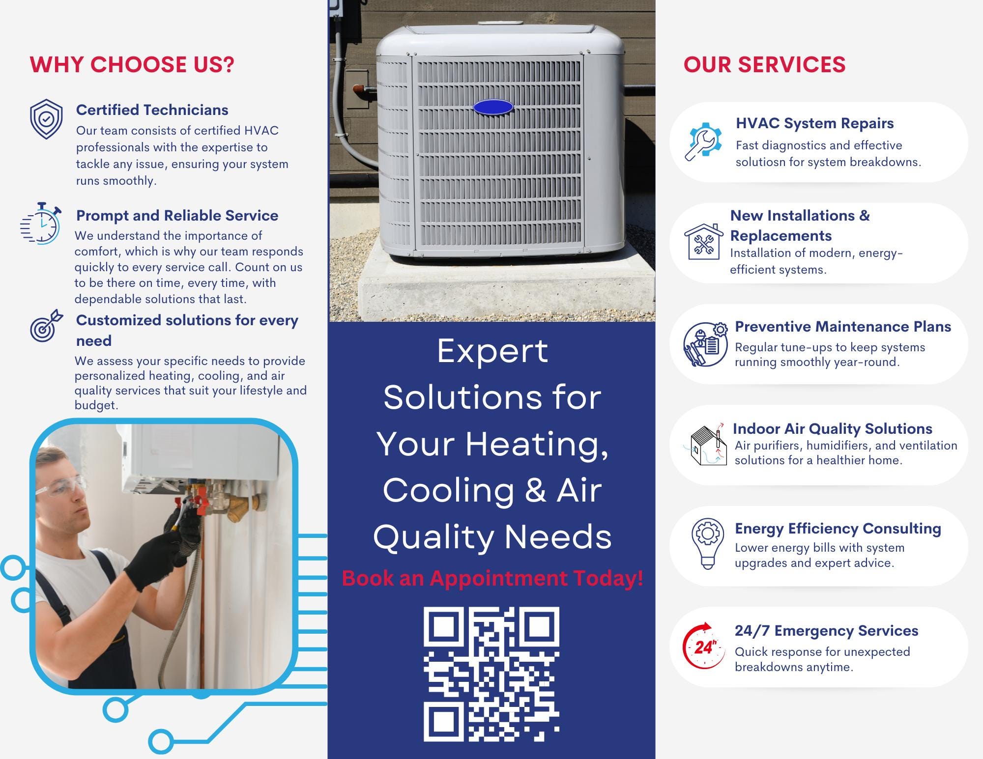 HVAC Business Brochure Template – Customizable, Print-ready Design - Etsy