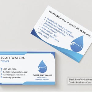Pressure Washing Business Card Template - Design With Canvapro - Etsy