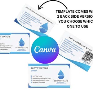Pressure Washing Business Card Template - Design With Canvapro - Etsy