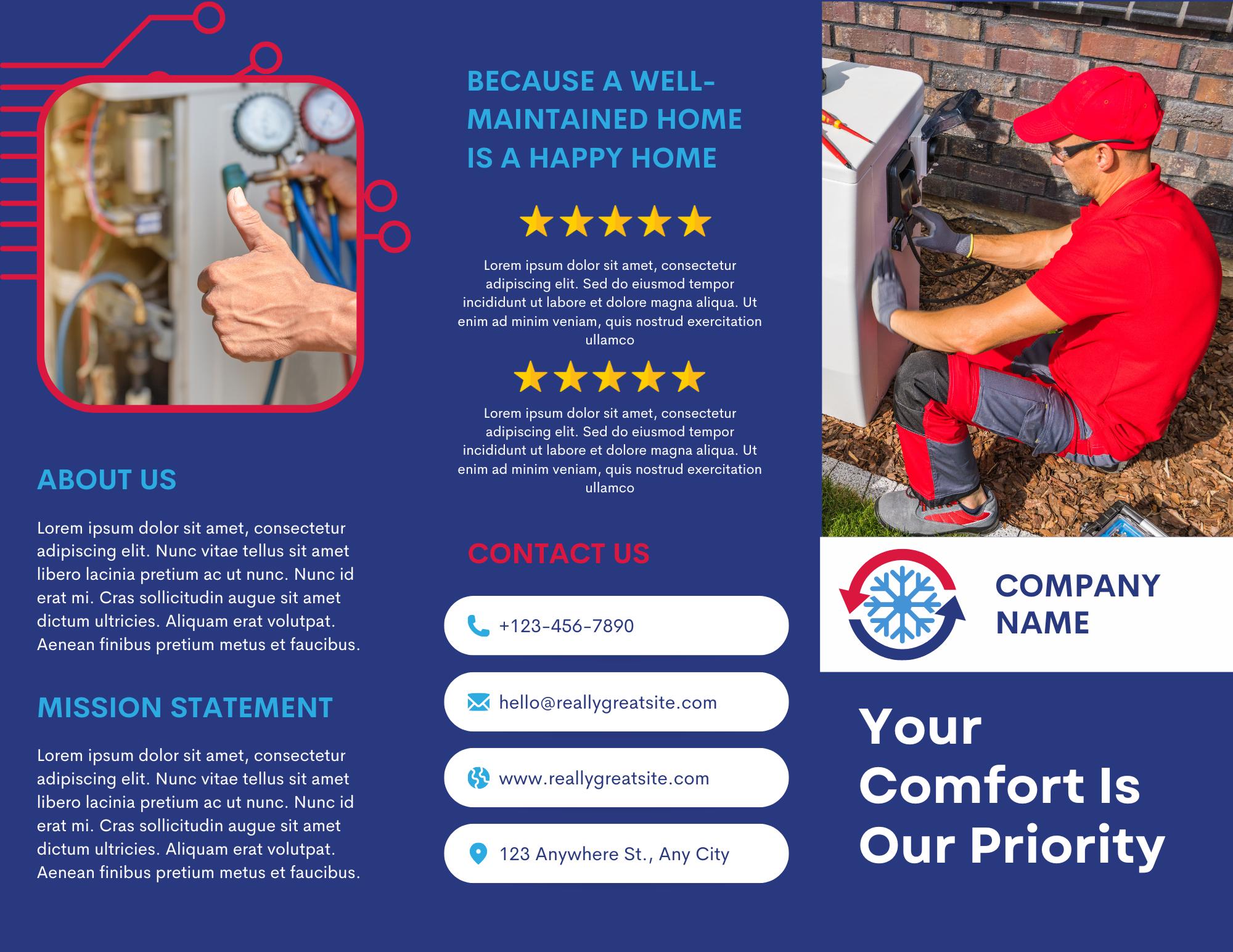 HVAC Business Brochure Template – Customizable, Print-ready Design - Etsy