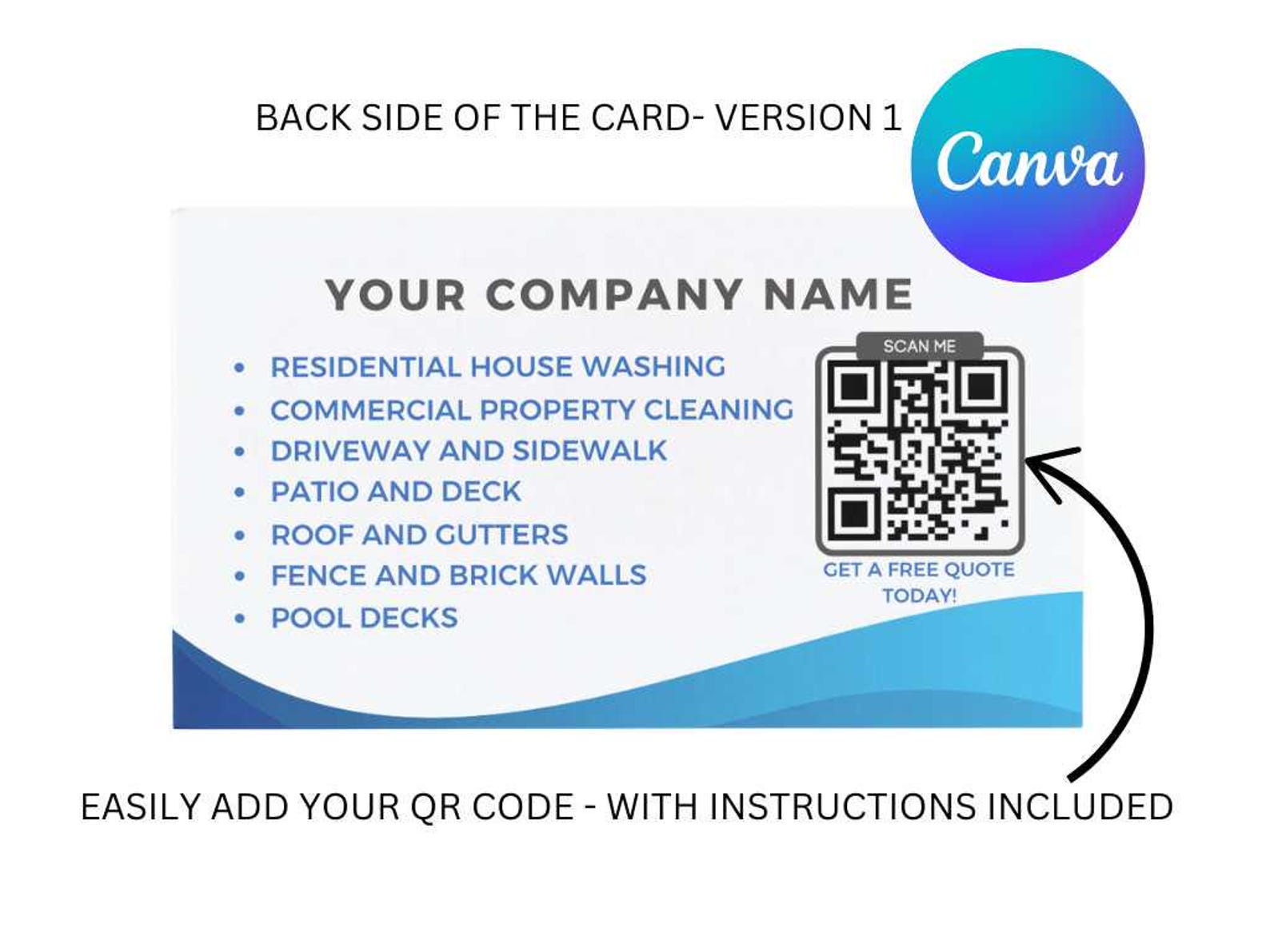 Pressure Washing Business Card Template - Design With Canvapro - Etsy