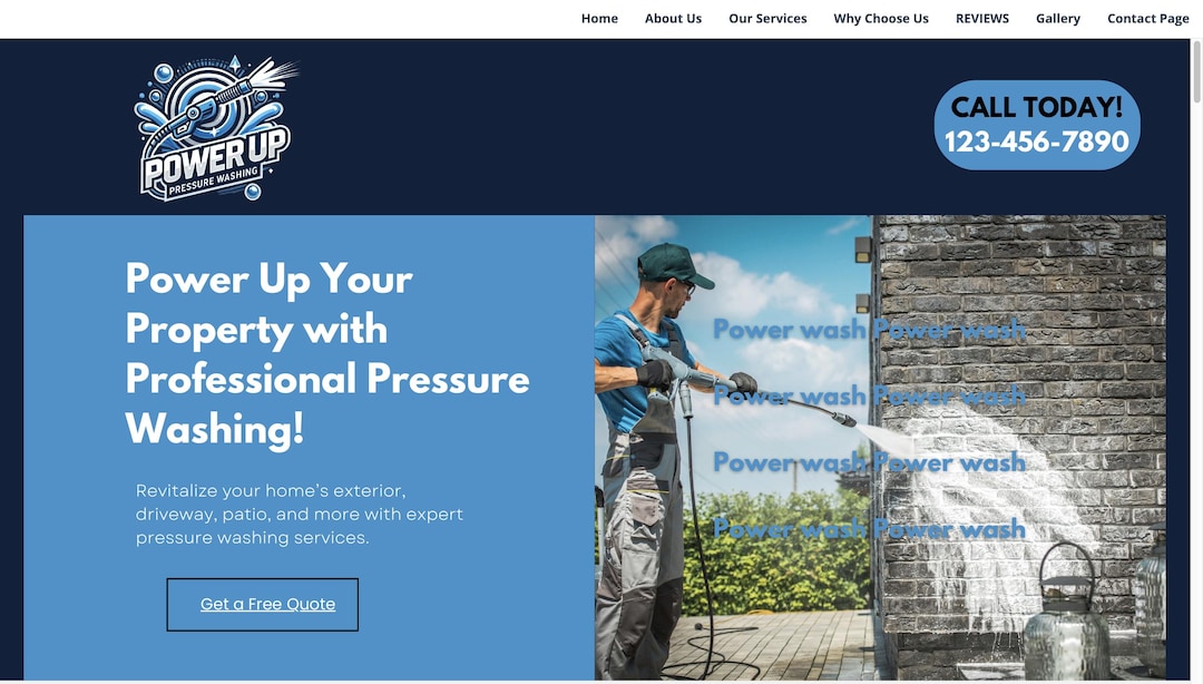 Pressure Washing Website Template (canva) - Etsy