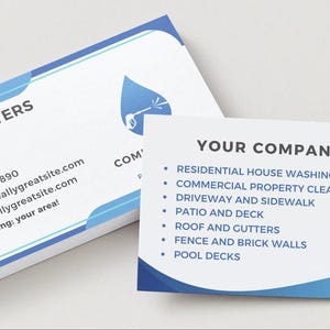 Pressure Washing Business Card Template - Design With Canvapro - Etsy
