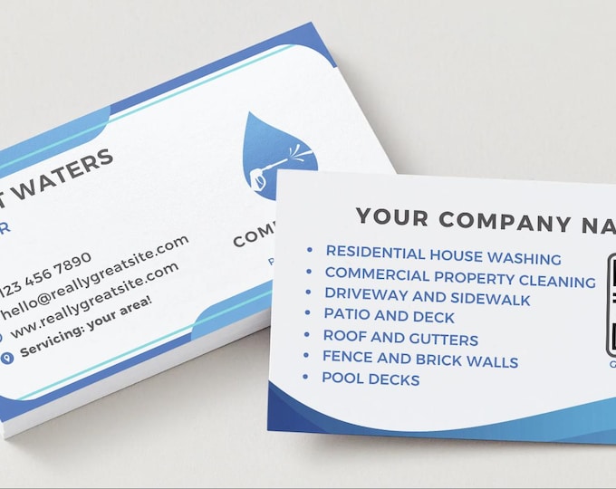 Pressure Washing Business Card Template - Design With Canvapro - Etsy