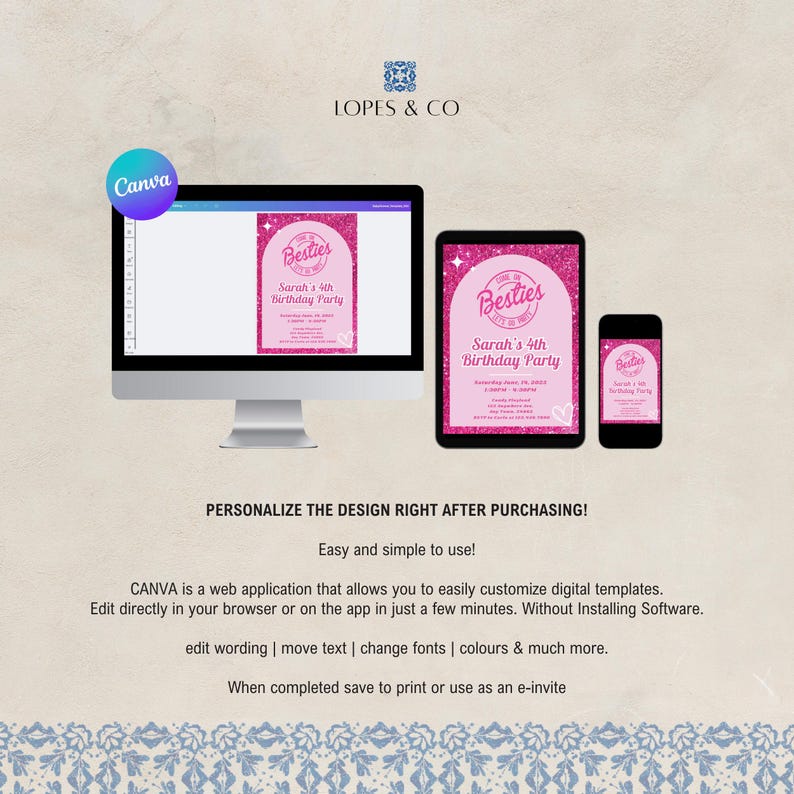 Pink Welcome Sign Doll Theme Party Barb Inspired Birthday Welcome ...