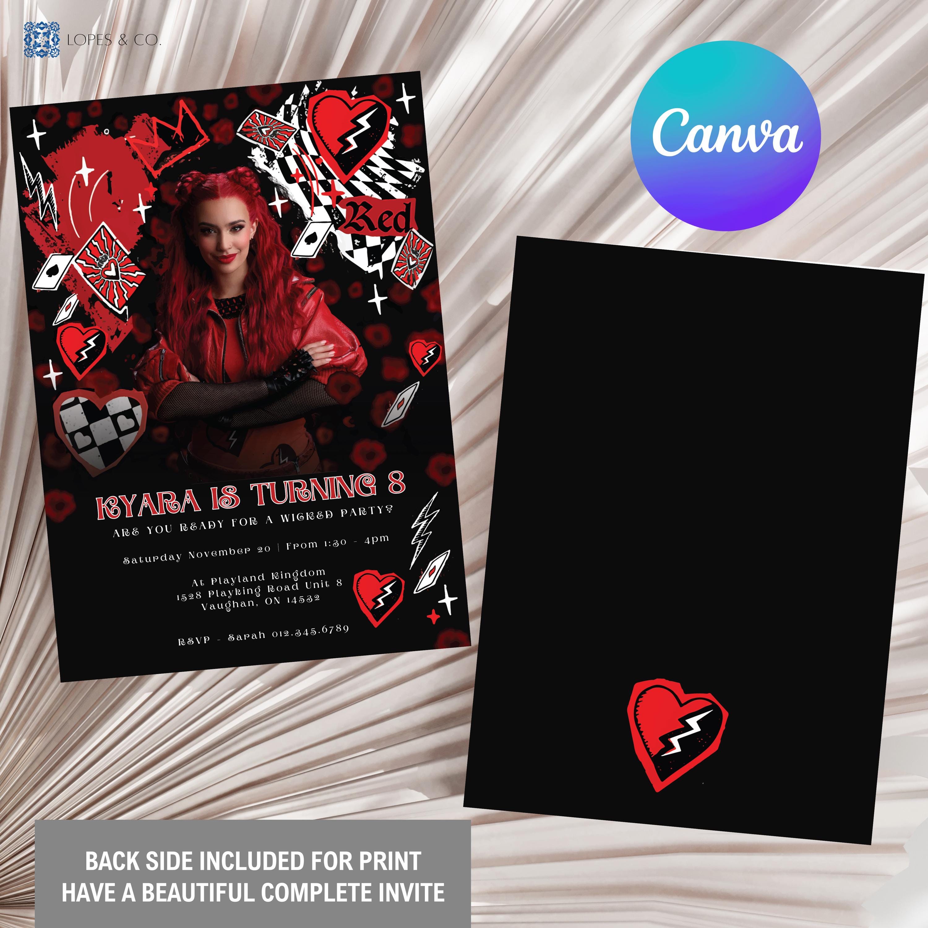 Descendants Invitation Rise of Red Birthday Invite Template Red Theme ...