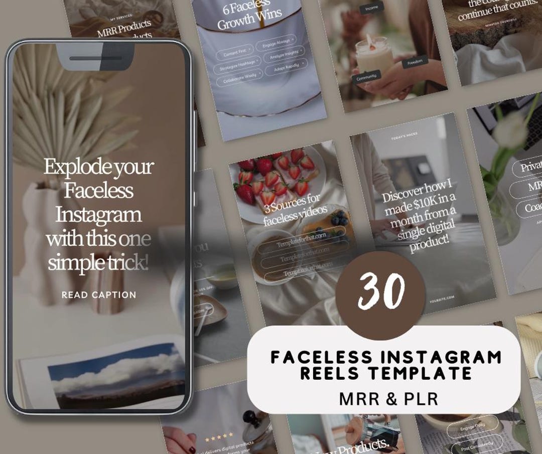 30 Faceless Instagram Reels Templates Editable Canva Designs Social ...