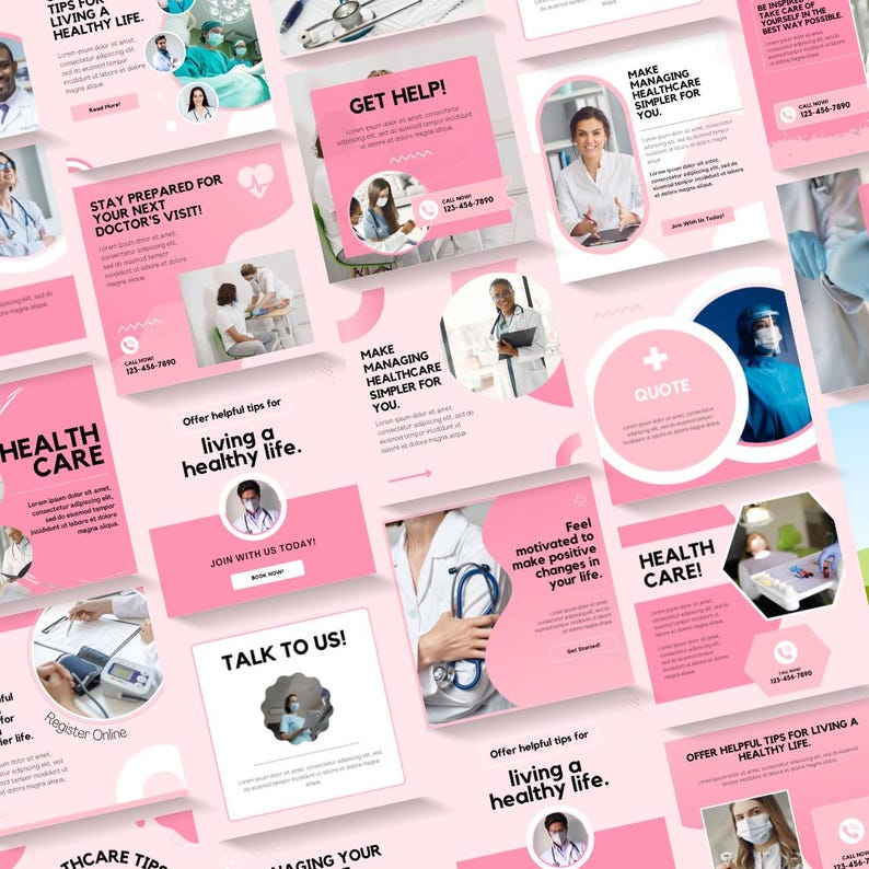 50 Healthcare Instagram Templates | Medical Canva Post & Story | Nurse ...