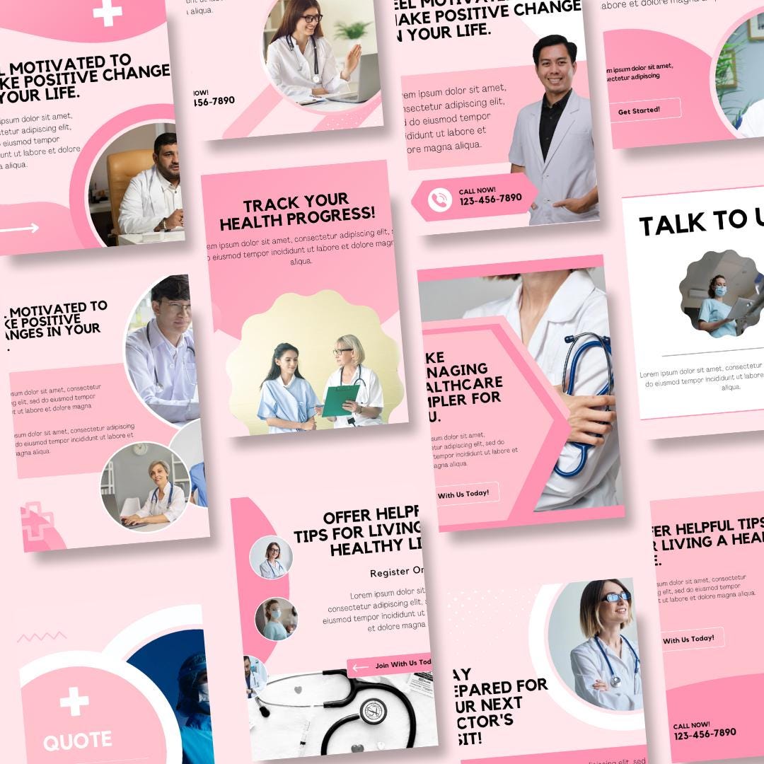 50 Healthcare Instagram Templates | Medical Canva Post & Story | Nurse ...