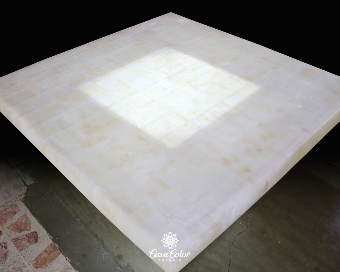 Luxury White Translucent Backlit Handmade Onyx Dining Table for 8 ...