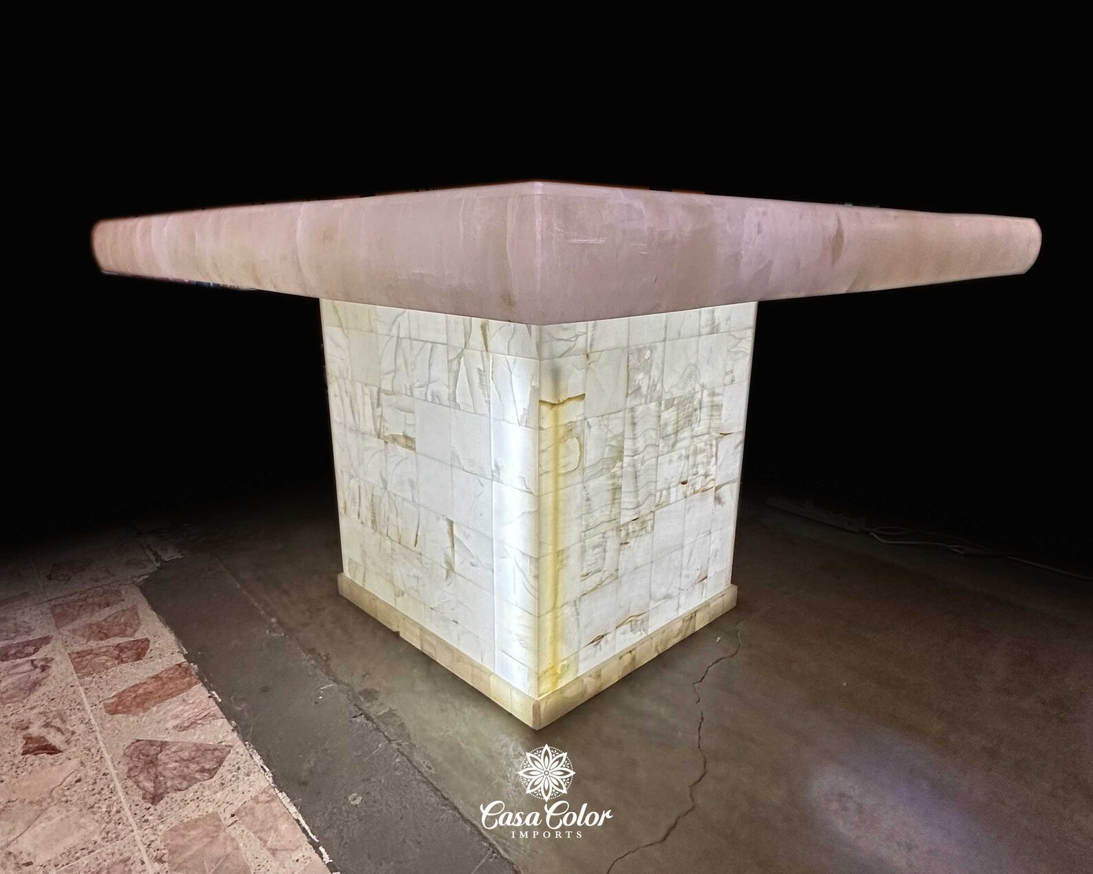 Luxury White Translucent Backlit Handmade Onyx Dining Table for 8 ...