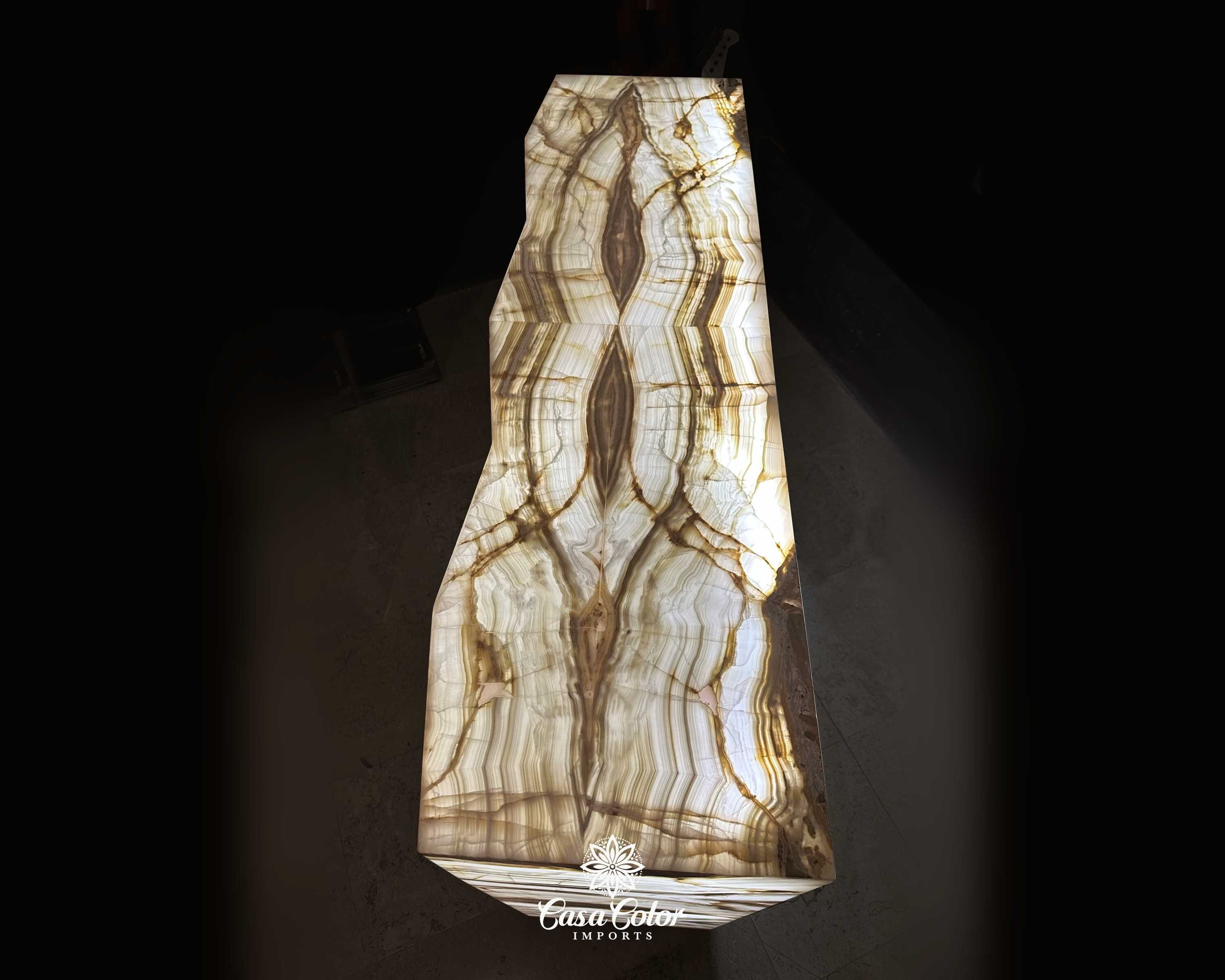 Exotic Vegas Style Luxury Translucent Backlit Handmade Onyx Two-piece ...
