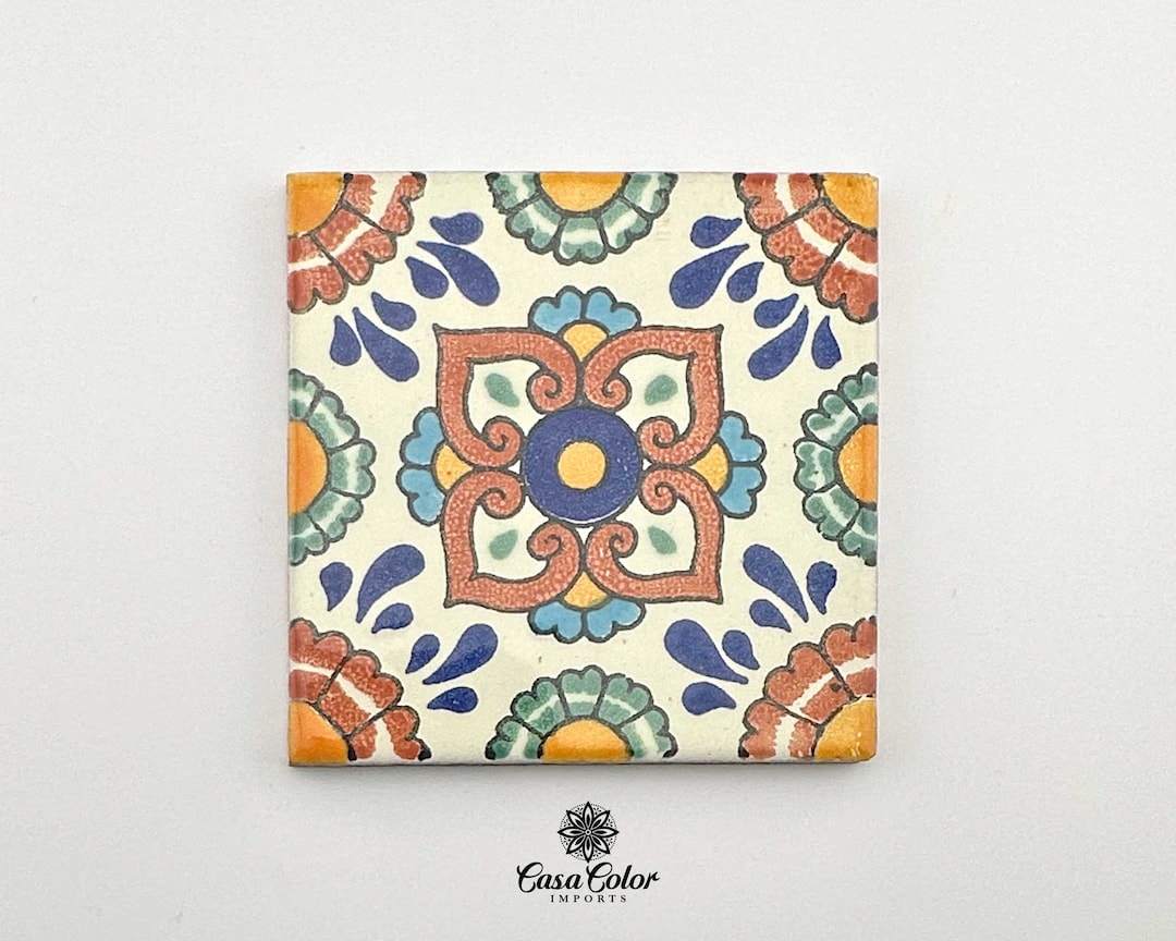 Glossy Colorful Decorative Tile - 4x4 Handcrafted Style - Etsy