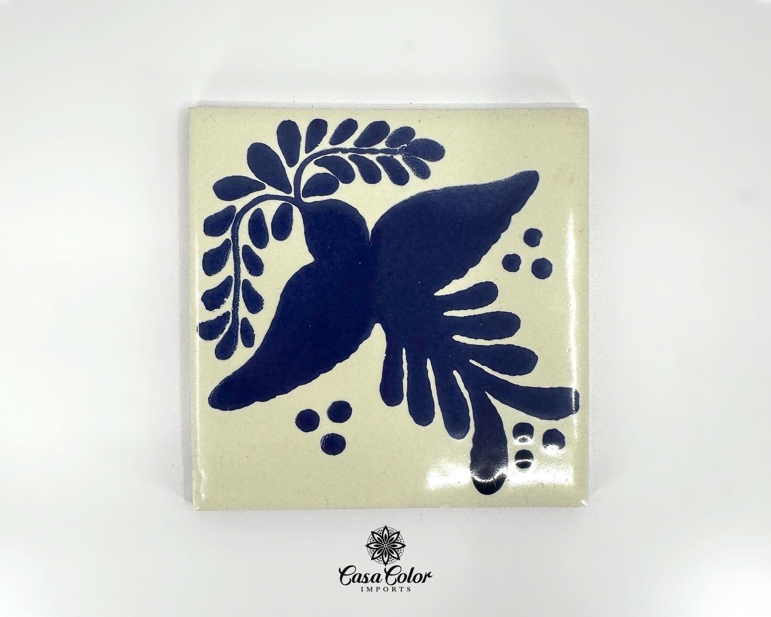 25 Blue/white Decorative Mexican Talavera Tile. Flying Bird Colonial ...