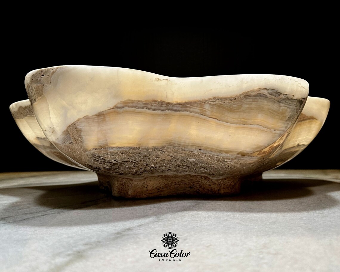 Extra Large White Onyx Centerpiece Bowl. Dining Room Essential, Fruit ...