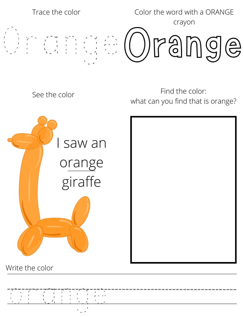 Colors Worksheets PDF - Etsy