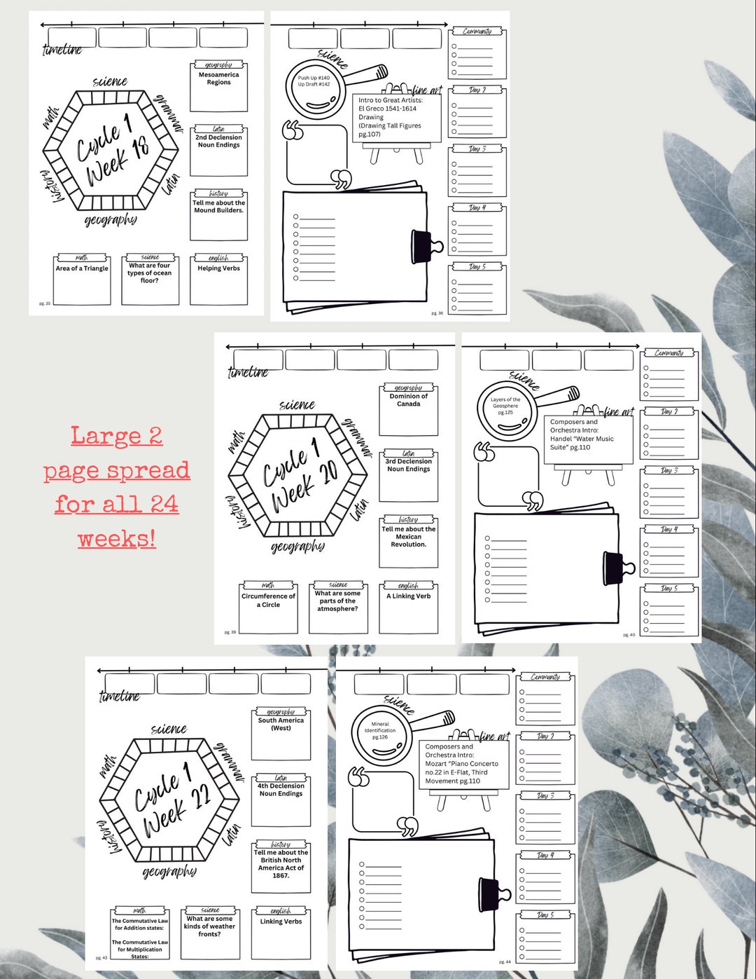 Weekly Planner Foundations Cycle 1 - Etsy