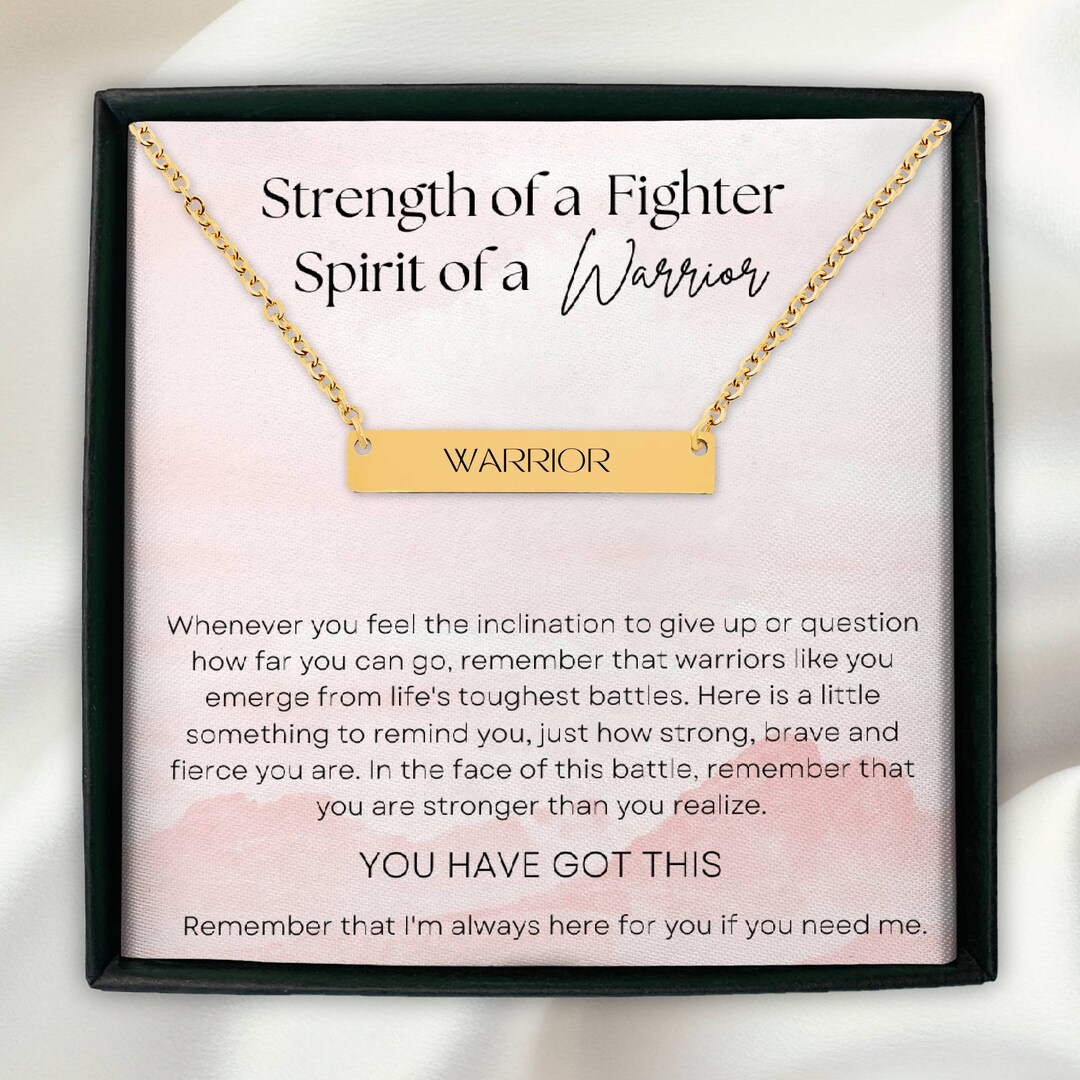 Warrior Gift Necklace Personalized, Hardship Gift for Friend, Strength ...
