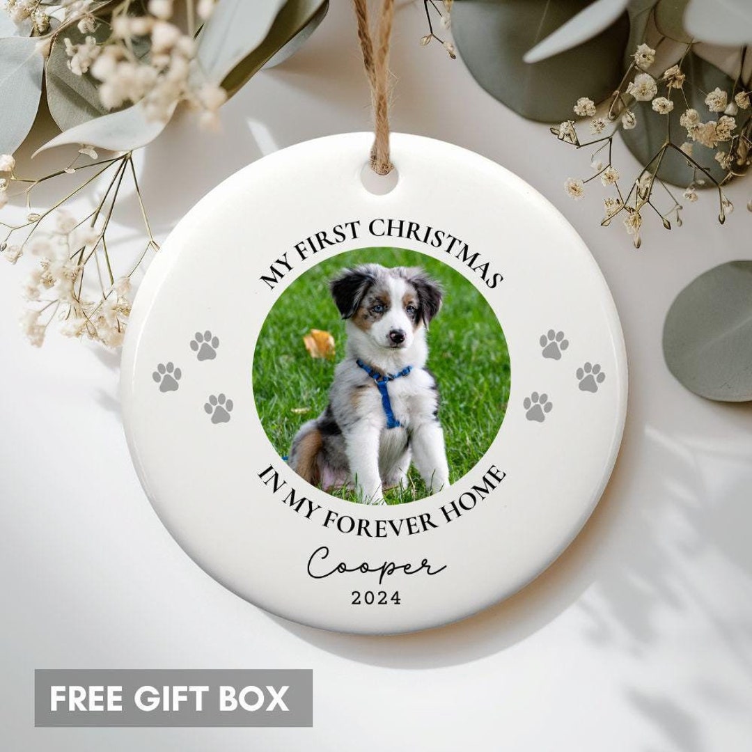 Custom Puppies First Christmas Ornament - Dog Picture Ornament - Dog's ...