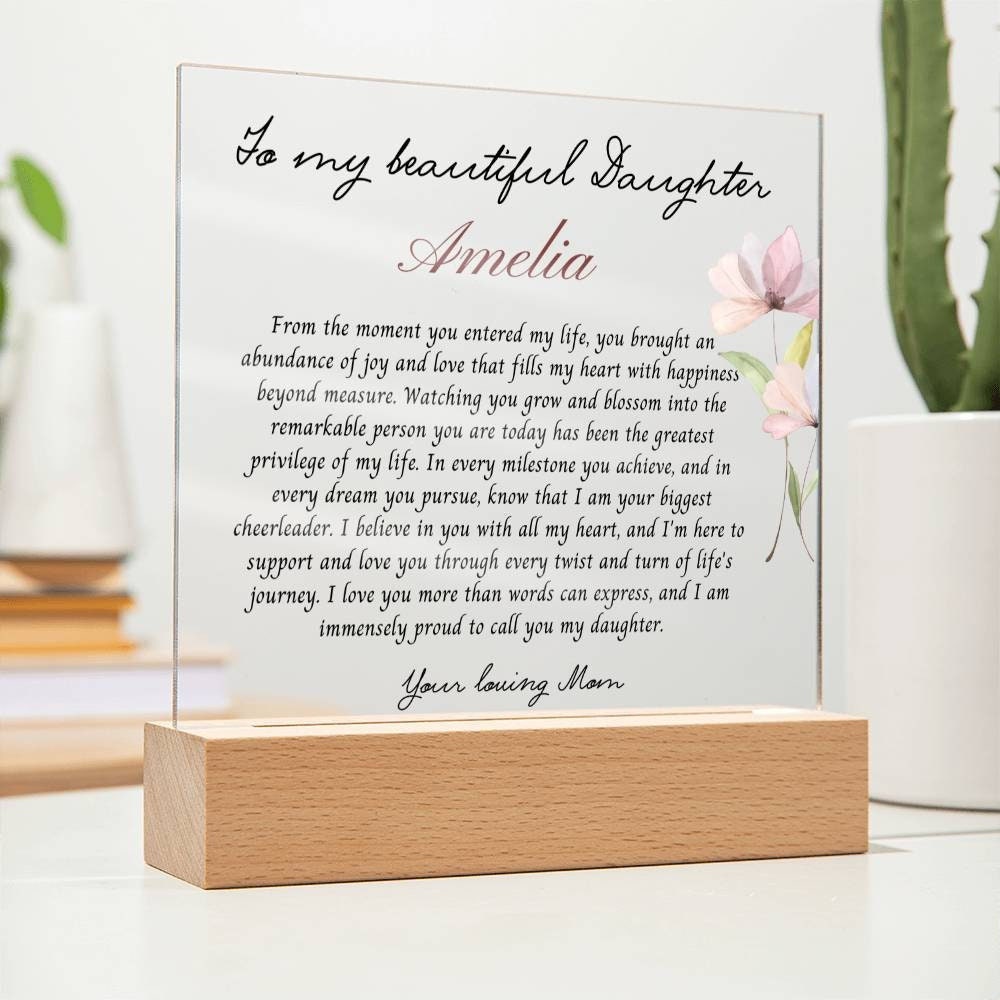 Gift for Daughter Personalized, Daughter Acrylic Plaque Gift, Daughter ...