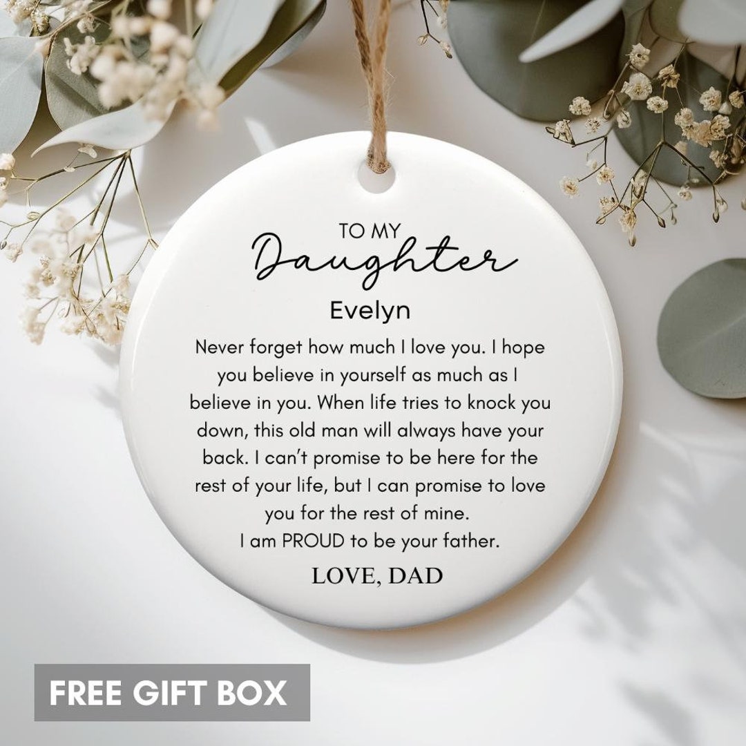 Personalized Daughter Gift From Dad, to My Daughter Ornament, Daughter ...