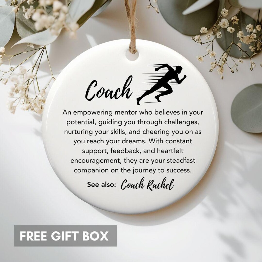 Running Coach Gift, Ceramic Christmas Ornament, Thank You Gift for ...