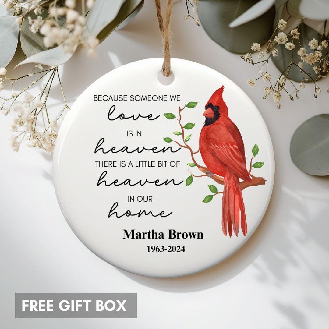Personalized Cardinal Ornament, Custom Cardinal Memorial Ornament ...