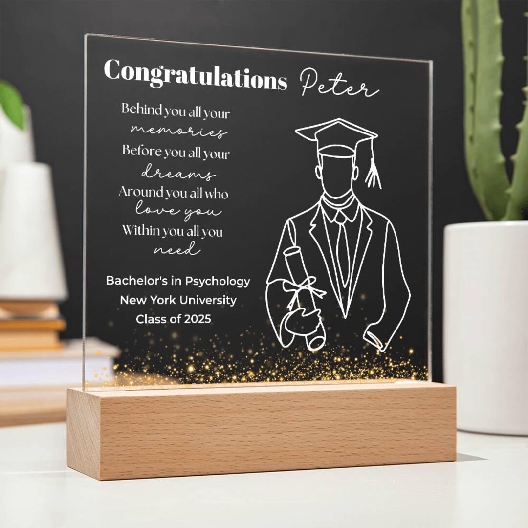 Personalized Acrylic Graduation Plaque: High School, College, Masters ...