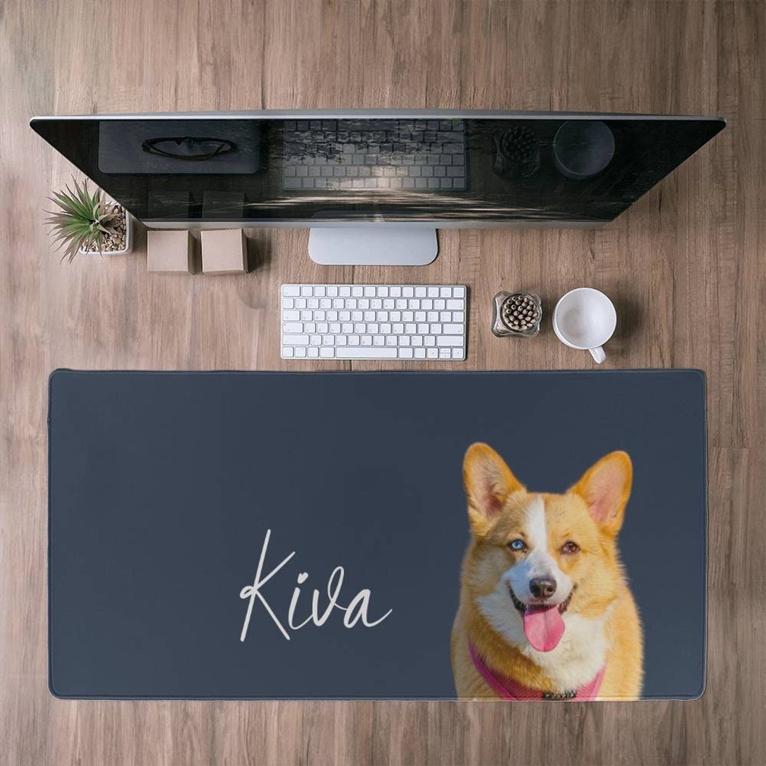 Personalized Dog Desk Mat, Cute Pet Desk Pad, Large Mouse Pad Custom ...