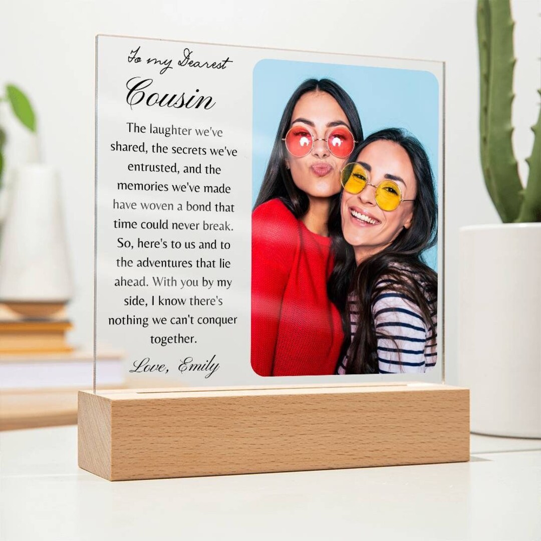 Personalized Gift for Cousin Acrylic Plaque, Cousin Birthday Gift ...