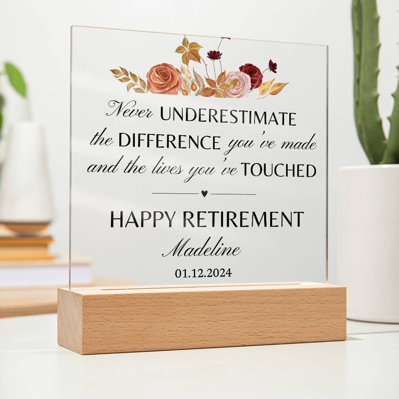 Retirement Gifts for Women Coworker, Custom Retirement Momento ...