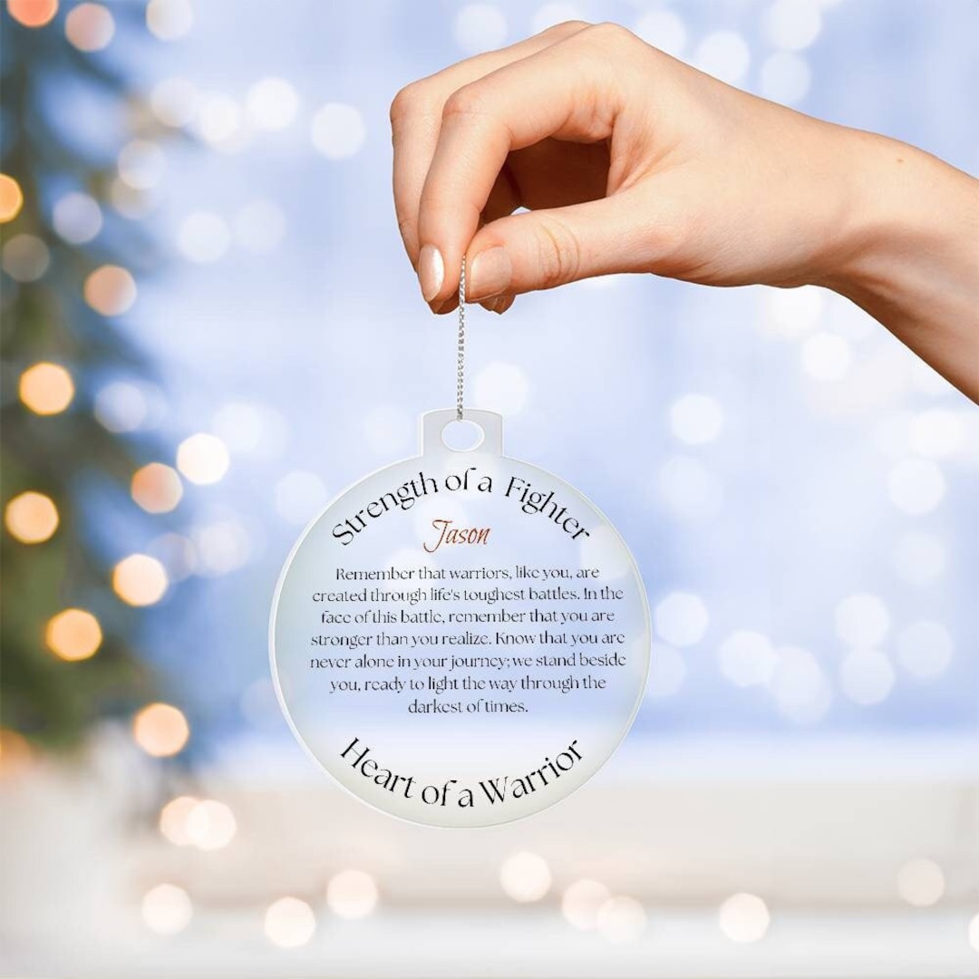 Personalized Warrior Gift Acrylic Christmas Ornament, Gift for Cancer ...
