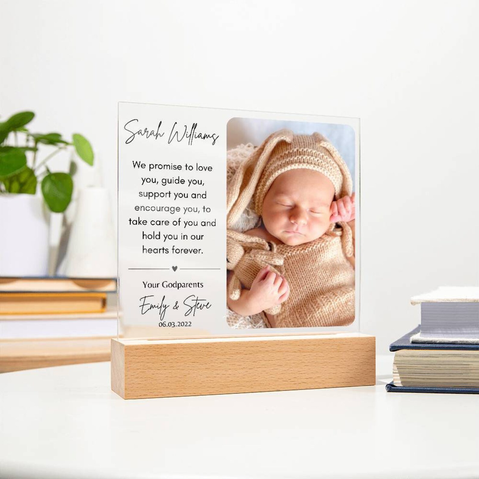 Custom Godchild Gift From Godparents Acrylic Plaque, Goddaughter ...