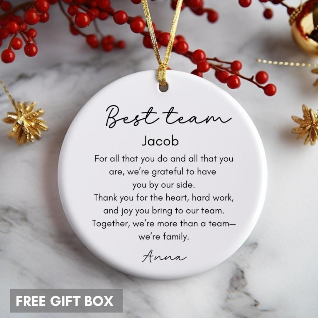 Team Appreciation Gift Christmas Ornament, Employee Thank You Gift ...