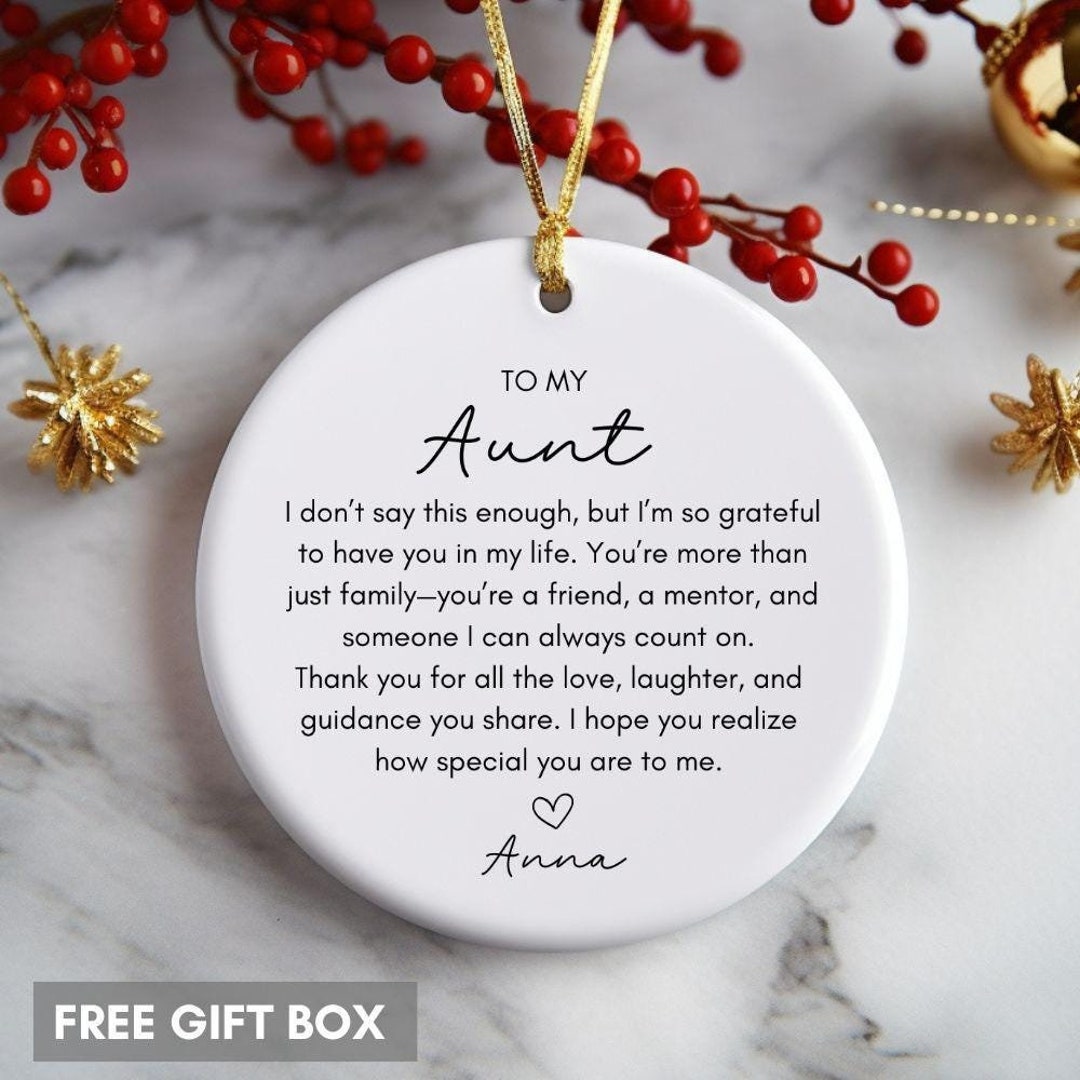 Aunt Gift, Personalized Aunt Ornament, Auntie's Birthday Present for ...