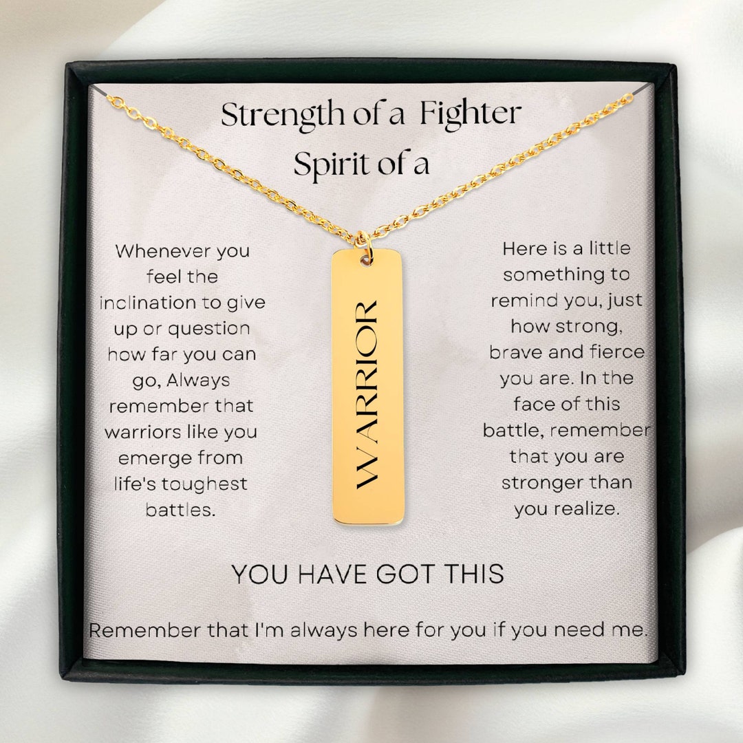 Warrior Gift Necklace Personalized, Hardship Gift for Friend, Strength ...