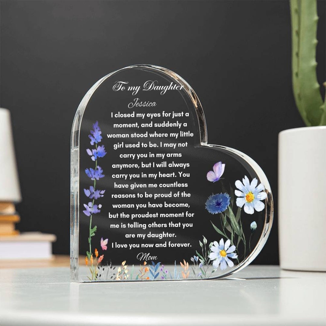 Personalized Daughter Gift From Mom to Daughter, Heart Plaque With ...