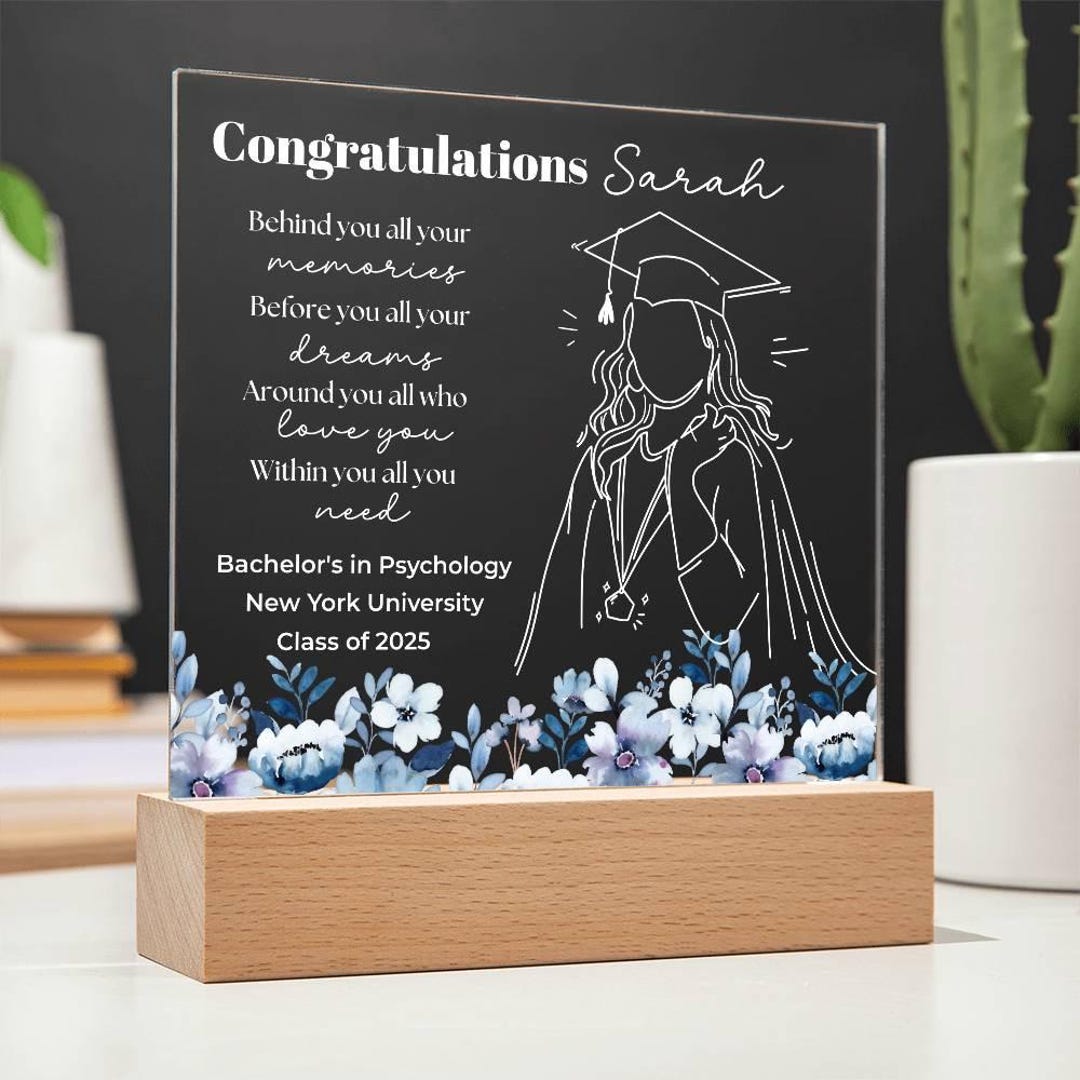 Personalized Graduation Acrylic Plaque: College, Masters, Phd Gift - Etsy