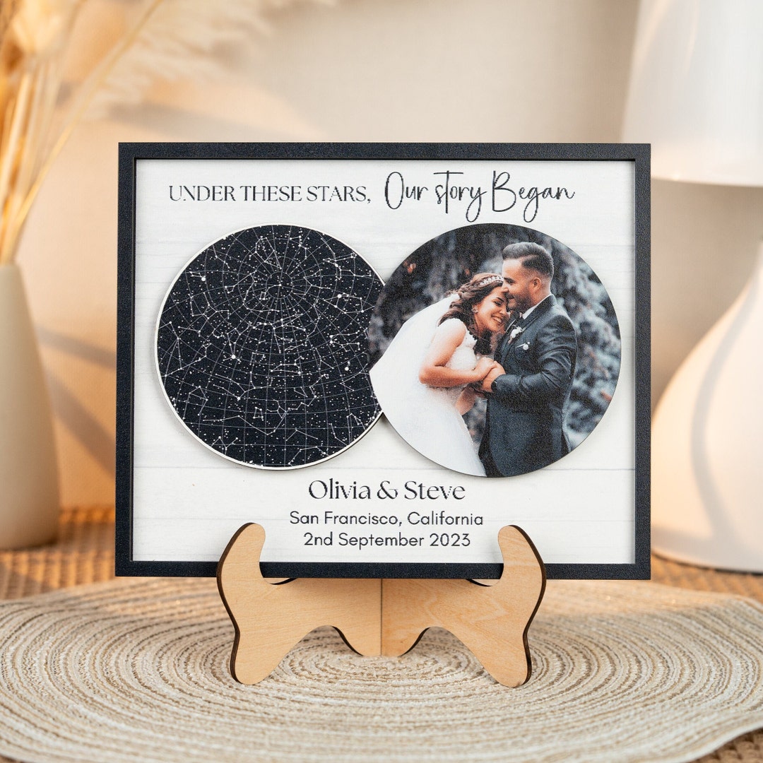 Custom Night Sky Star Map Plaque, Wedding Gift for Husband, Anniversary ...