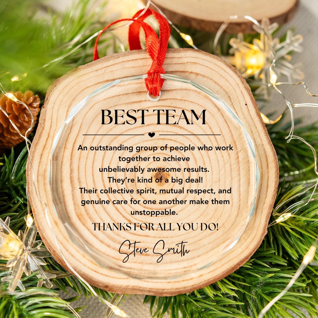 Team Appreciation Gift Glass Ornament, Employee Thank You Gift ...