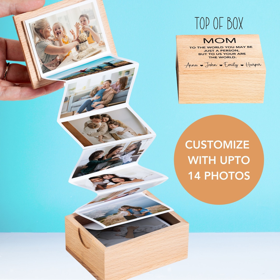 Mom Gift From Daughter Pull Out Photo Box, Mothers Day Gift for Mom ...
