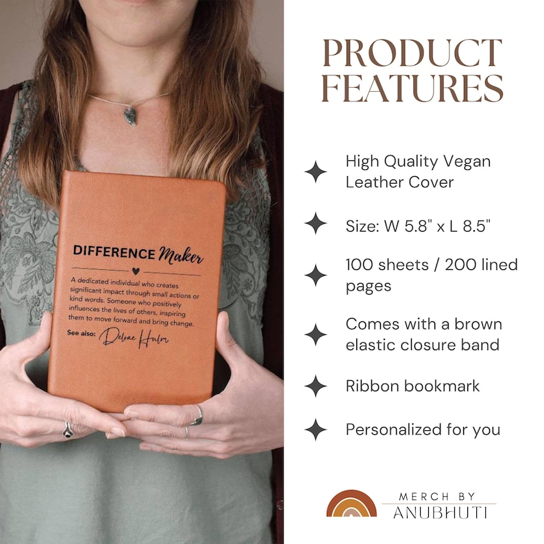 New Chapter Gift Personalized Leather Journal, Congratulations Gift ...
