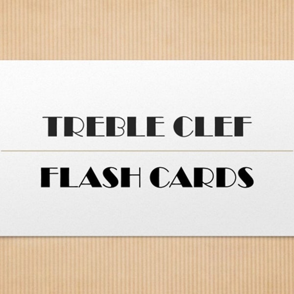Treble Clef Flash Card - Etsy