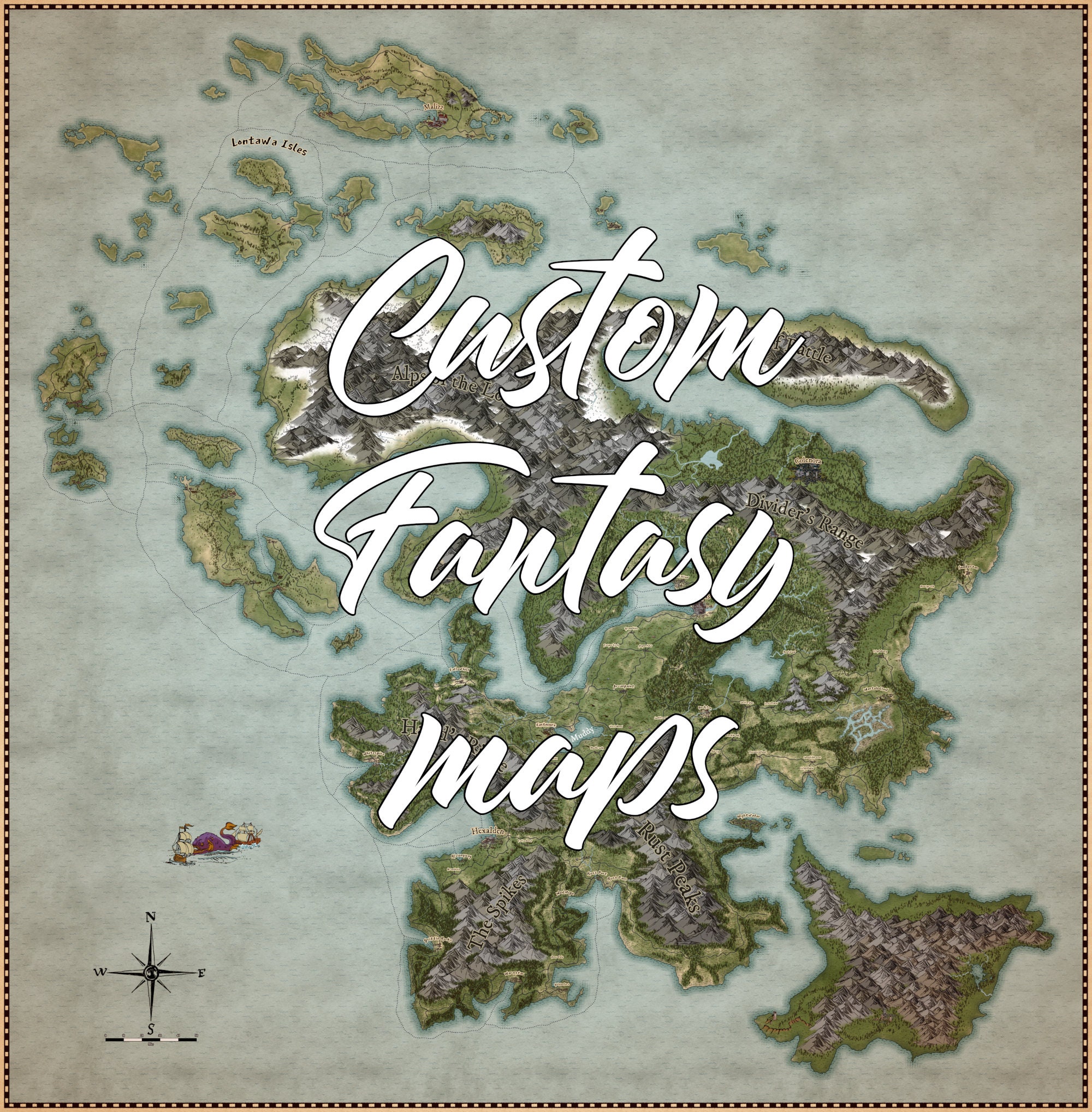 Custom Fantasy Map Comissions - Etsy