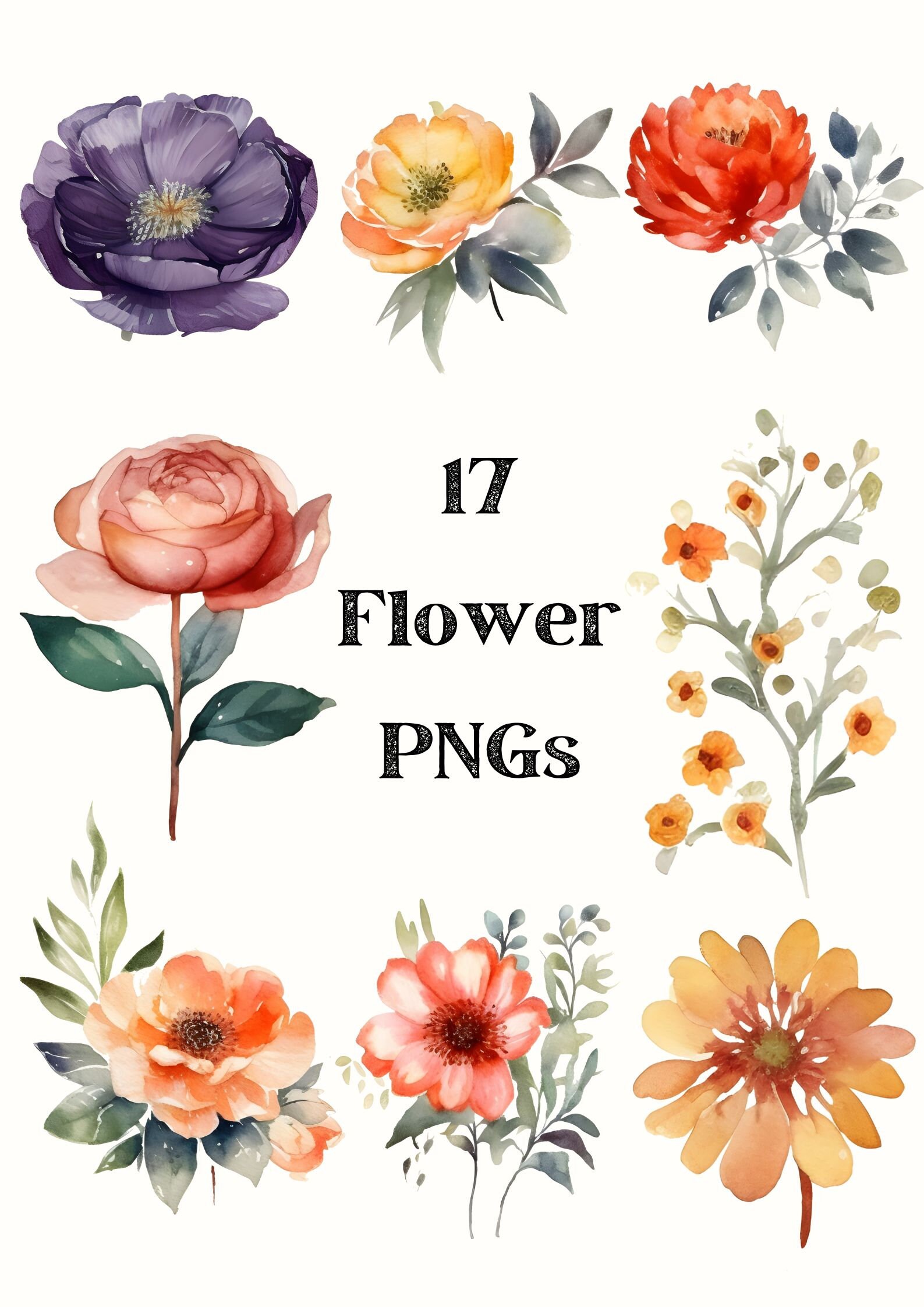 Spring Watercolor Clip Art Collection - Birds, Flowers & Butterflies ...