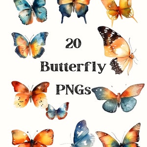 Spring Watercolor Clip Art Collection - Birds, Flowers & Butterflies ...