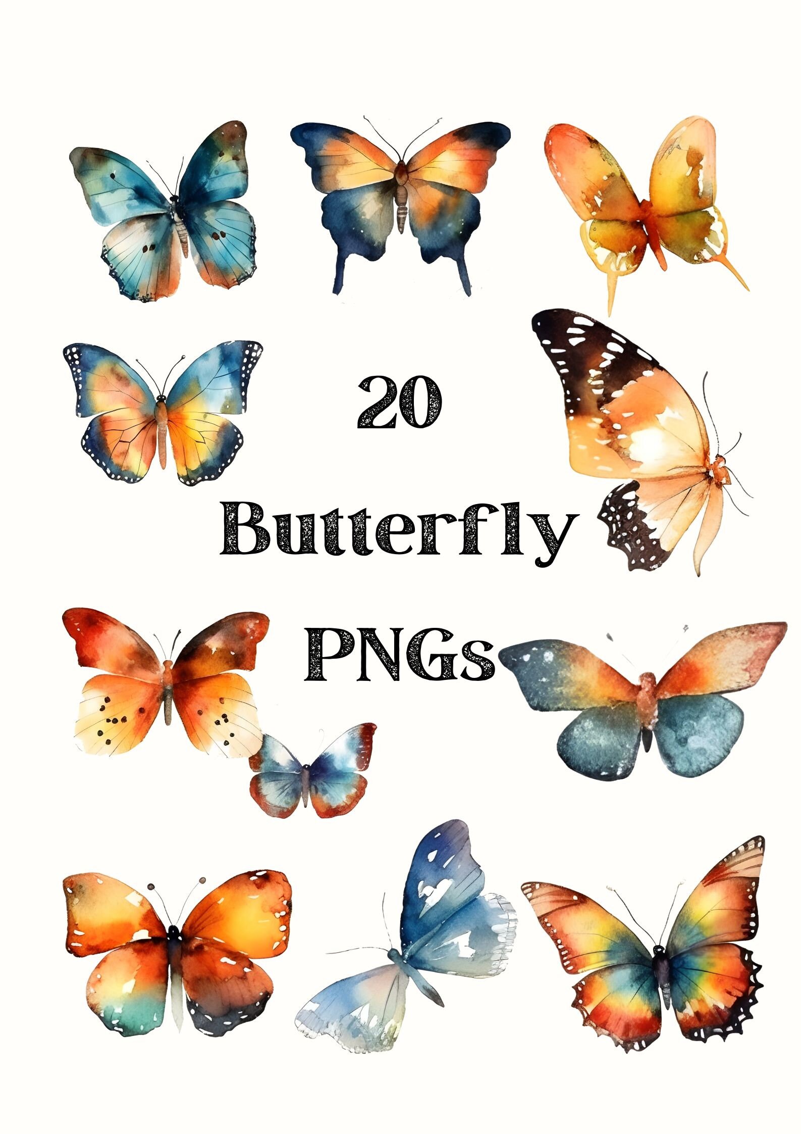 Spring Watercolor Clip Art Collection - Birds, Flowers & Butterflies ...