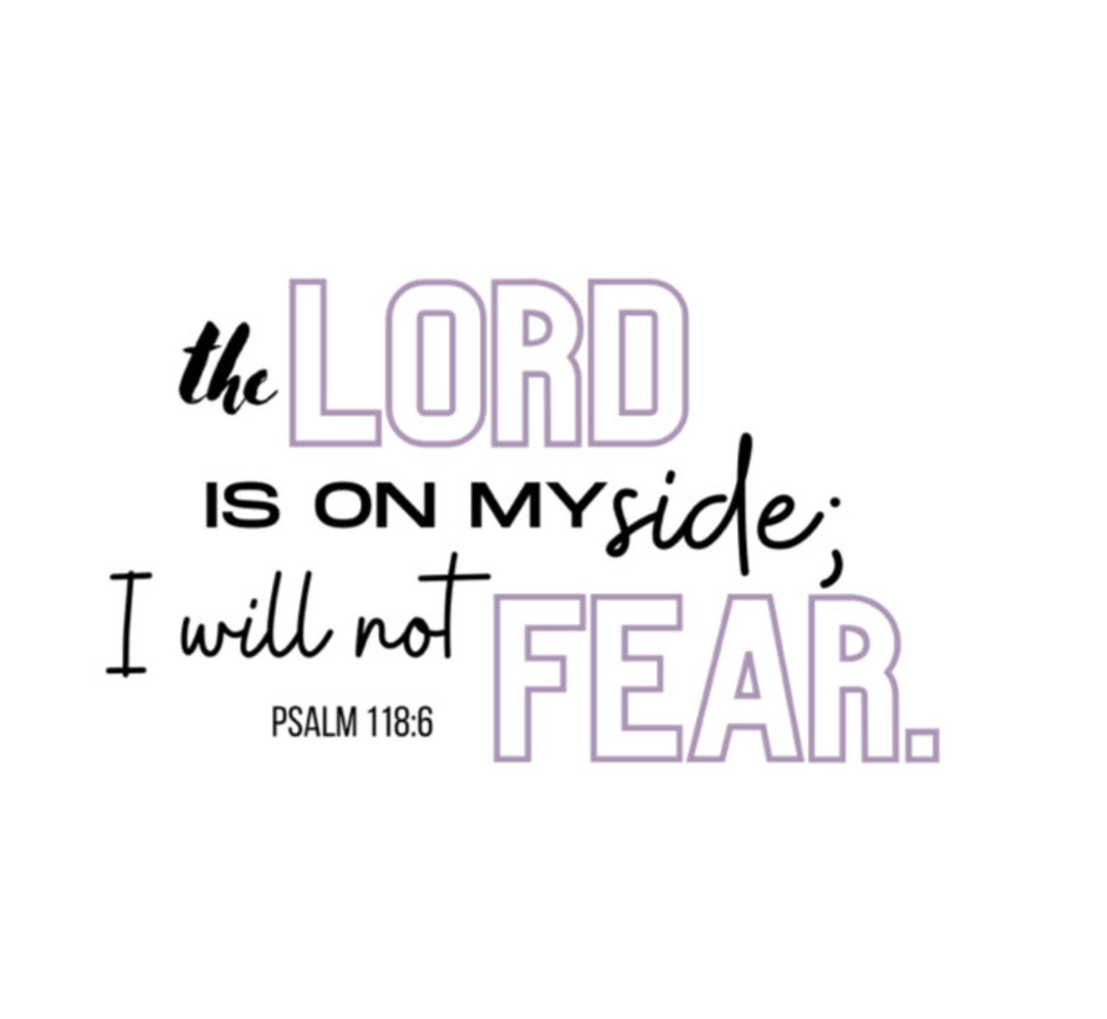 Psalm 118:6 the Lord is on My Side; I Will Not Fear / Digital Download ...